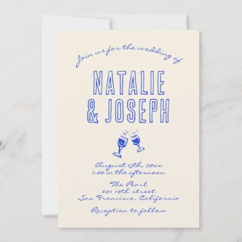 Hand Written Drawn Retro Vintage Photo Wedding Invitation | Zazzle