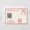 Hand Written Drawn Unique Quirky QR Code Wedding RSVP Card | Zazzle