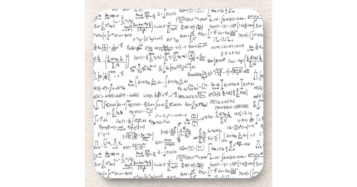 Hand Written Math Equations // Beverage Coaster | Zazzle