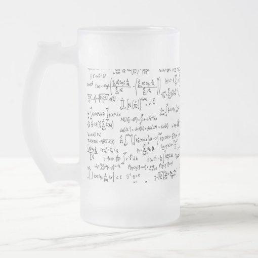 Hand Written Math Equations // Frosted Glass Beer Mug | Zazzle
