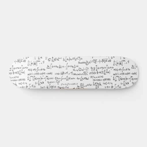 Hand Written Math Equations // Skateboard | Zazzle