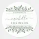 Hand-written Name Sage Green Botanical Handmade By Classic Round ...