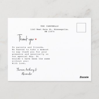 Hand-written Photo Collage Baby Shower Thank You Postcard | Zazzle