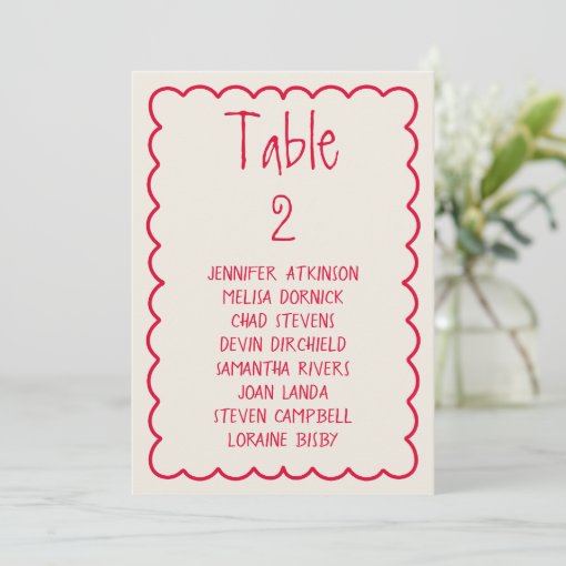 Hand-Written Retro Unique Wedding Seating Chart Invitation | Zazzle