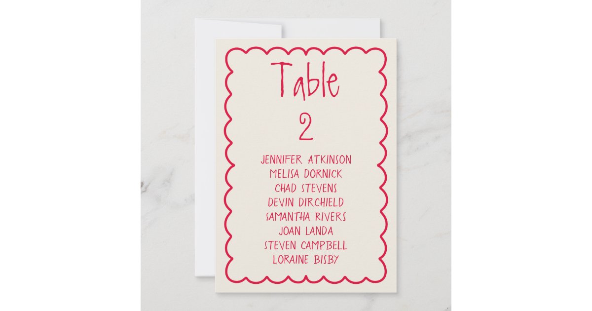 Hand-Written Retro Unique Wedding Seating Chart Invitation | Zazzle