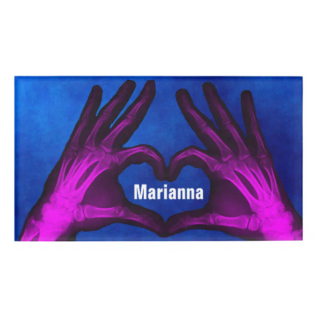Hand Xray Forms Heart Name Tag | Zazzle