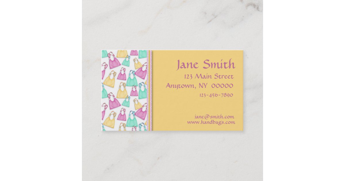 Handbags Business Card | Zazzle