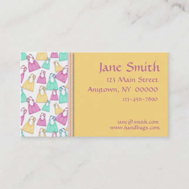 Handbags Business Card | Zazzle