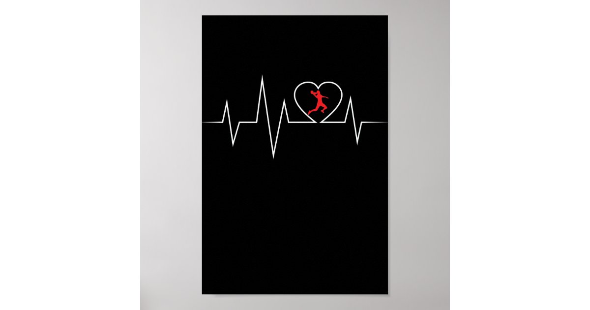 Handball EKG love and heart beat Poster | Zazzle