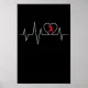 Handball EKG love and heart beat Poster | Zazzle
