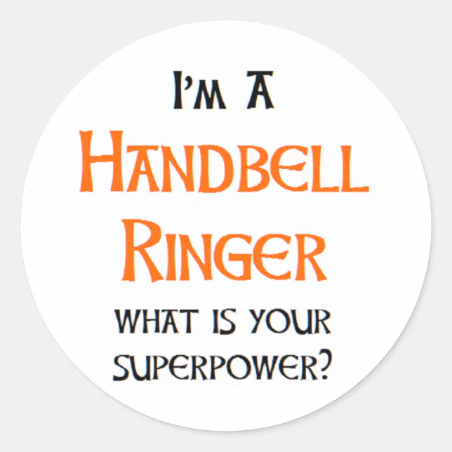 handbell ringer classic round sticker | Zazzle