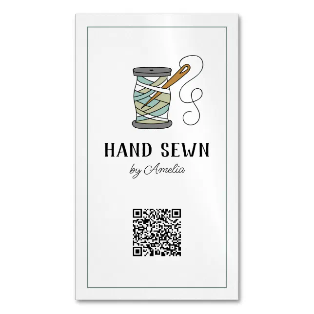 Handcrafted Sewing QR code Logo Business Card | Zazzle