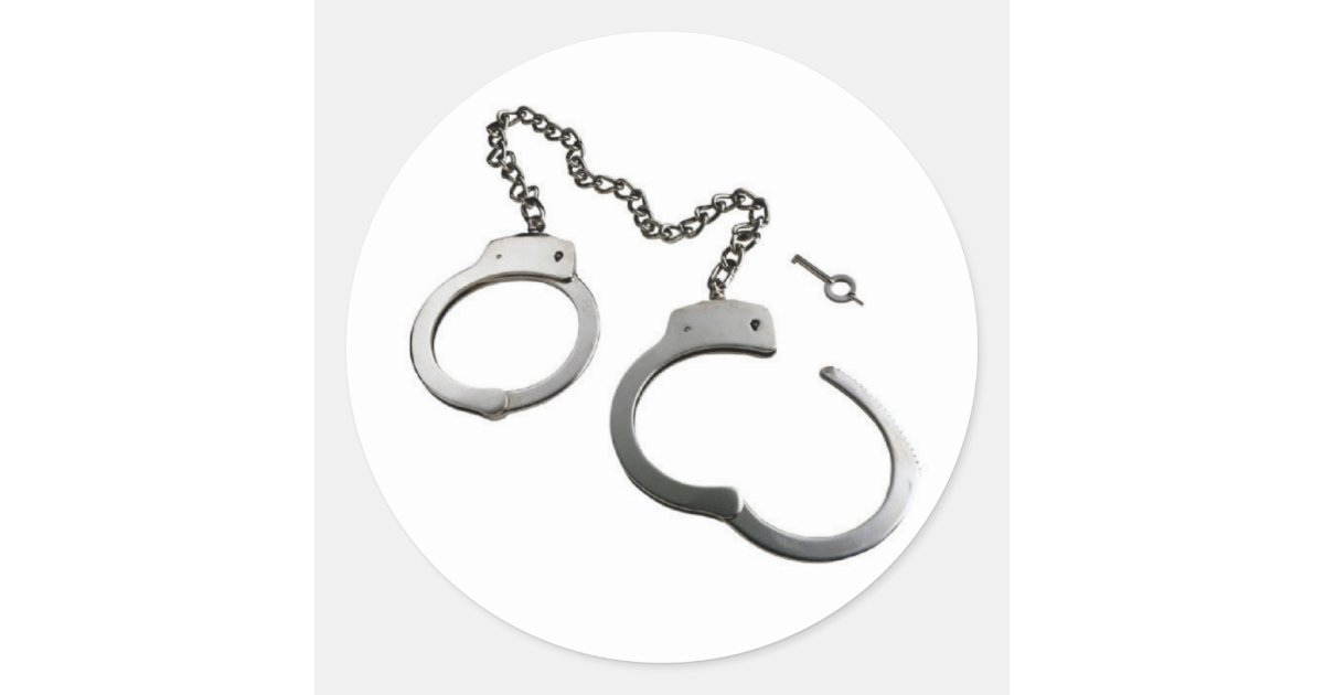 Handcuffs Classic Round Sticker | Zazzle