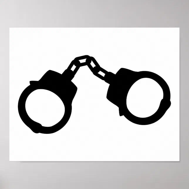 Handcuffs icon poster | Zazzle