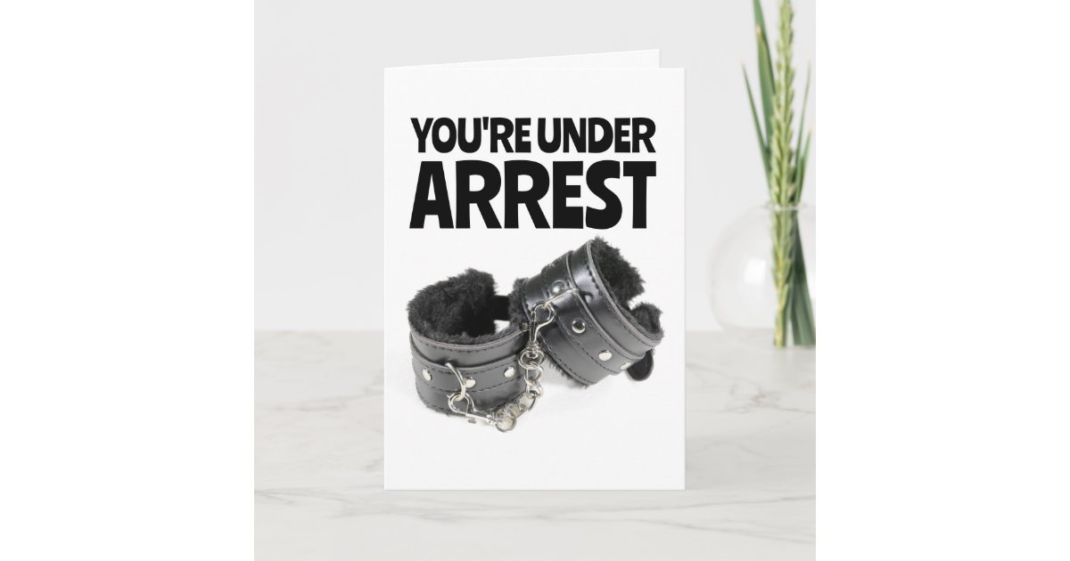 HANDCUFFS NAUGHTY BIRTHDAY WIFE GREETING CARDS | Zazzle