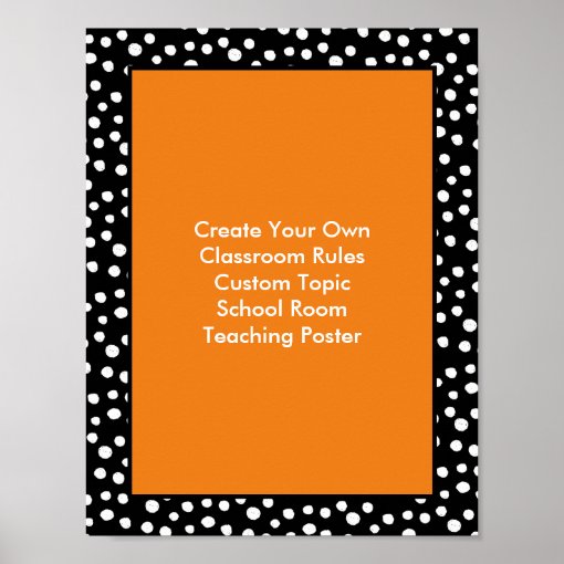 Handdrawn Style Dots Customizable Classroom Poster | Zazzle