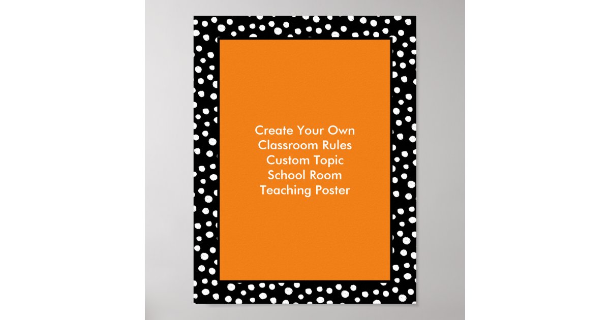 Handdrawn Style Dots Customizable Classroom Poster | Zazzle