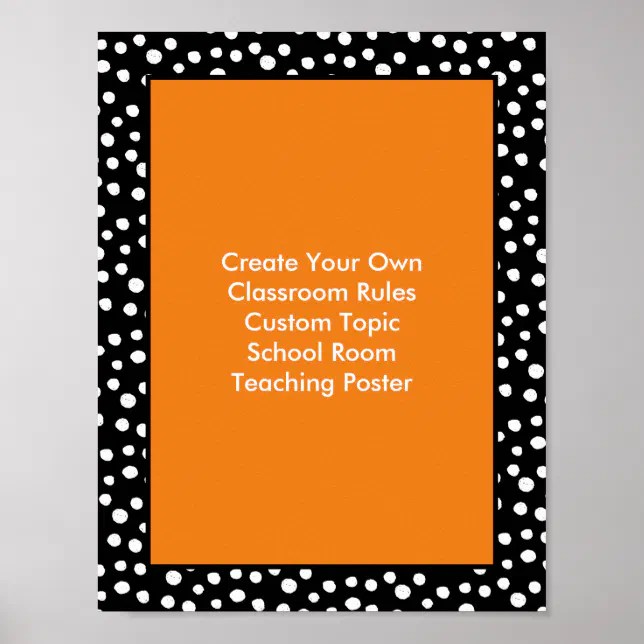 Handdrawn Style Dots Customizable Classroom Poster | Zazzle