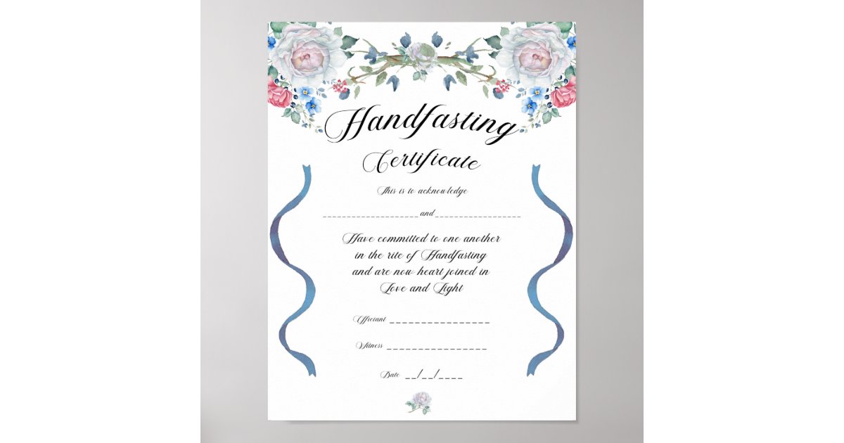 Handfasting Certificate Poster - Elegant design | Zazzle