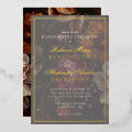 Handfasting Dark Moody Floral Calligraphy Wedding Foil Invitation | Zazzle