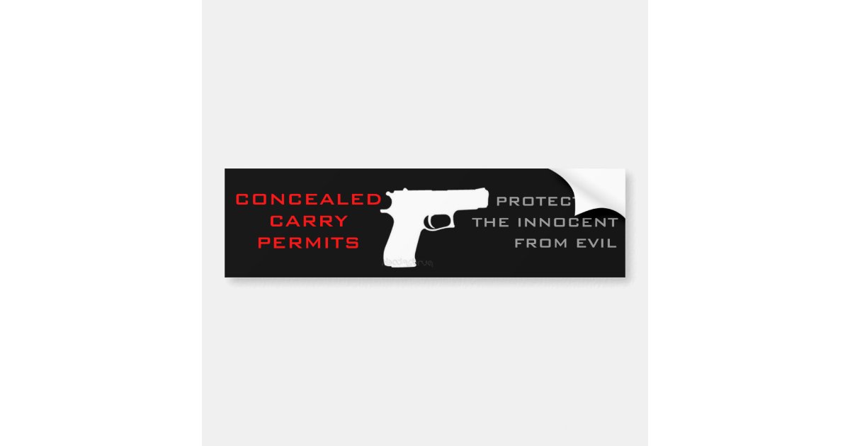Handgun Permit Bumper Sticker | Zazzle