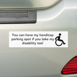 Handicap Bumper Sticker | Zazzle