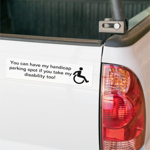 Handicap Bumper Sticker | Zazzle