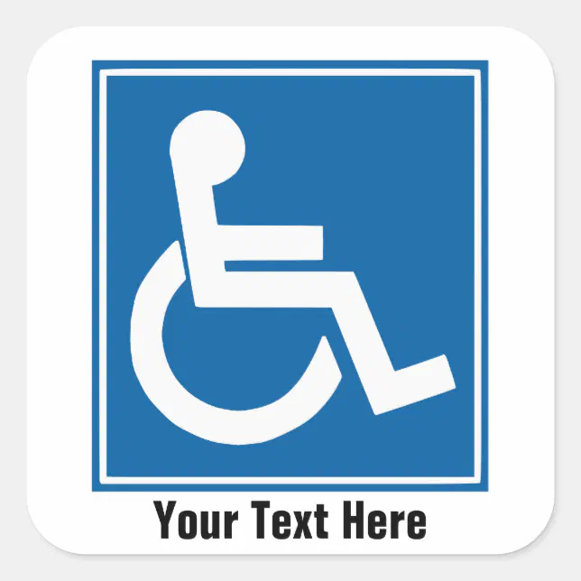 Handicap Sign Stickers/Labels Square Sticker | Zazzle
