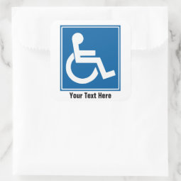 Handicap Sign Stickers/Labels Square Sticker | Zazzle