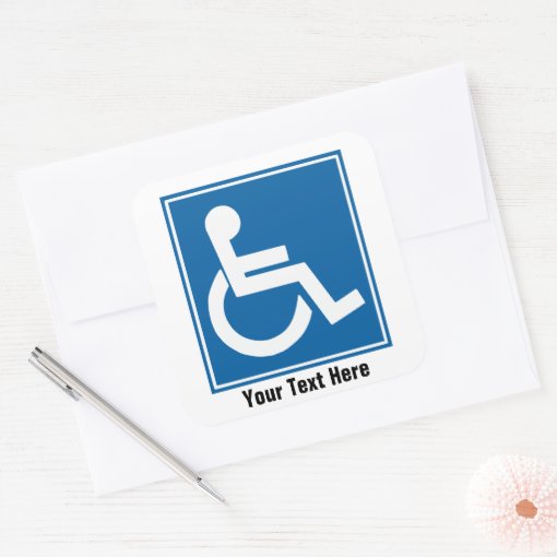 Handicap Sign Stickers/Labels Square Sticker | Zazzle