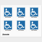 Handicap Sign Stickers/Labels Square Sticker | Zazzle