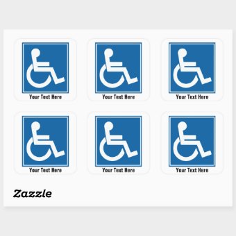 Handicap Sign Stickers/Labels Square Sticker | Zazzle