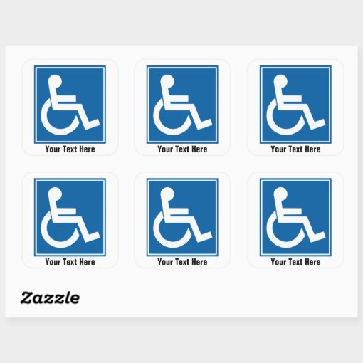 Handicap Sign Stickers/Labels Square Sticker | Zazzle