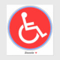Handicap Wheelchair Sign - Red Disabled Sticker | Zazzle