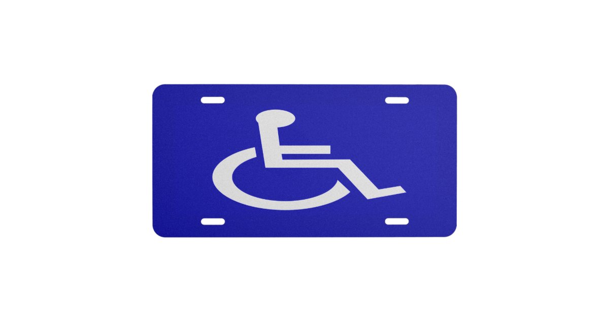 Handicapped Disabled License Plate | Zazzle