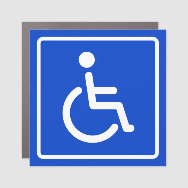 Handicapped disabled symbol blue white magnet sign | Zazzle