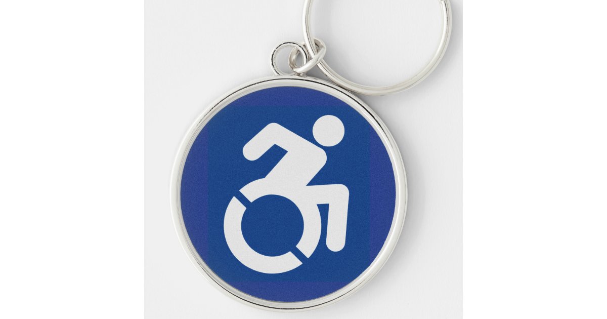 Handicapped Sign Modern Keychain | Zazzle