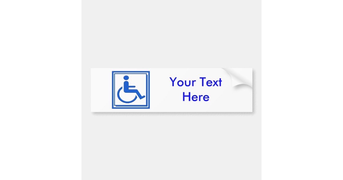 Handicapped Stylish Symbol Blue Bumper Sticker | Zazzle