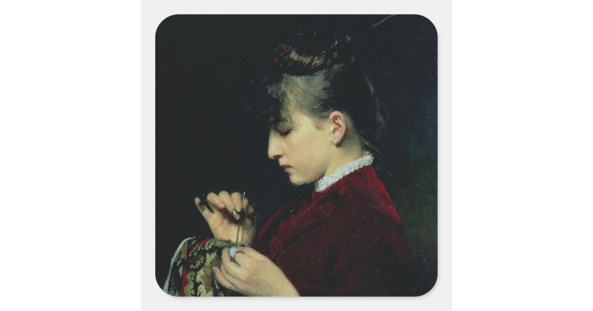 Handicraft, 1887 square sticker | Zazzle