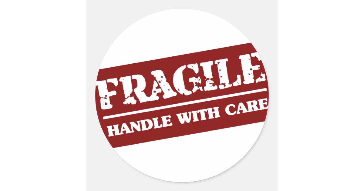 Handle with care classic round sticker | Zazzle