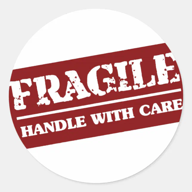 Handle with care classic round sticker | Zazzle