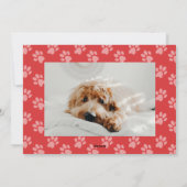 Handlettered Red Happy Howlidays Paw Dog Photo Holiday Card | Zazzle