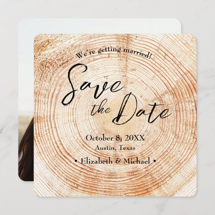 Handlettering Script Rustic Wood Print Wedding Inv Invitation | Zazzle