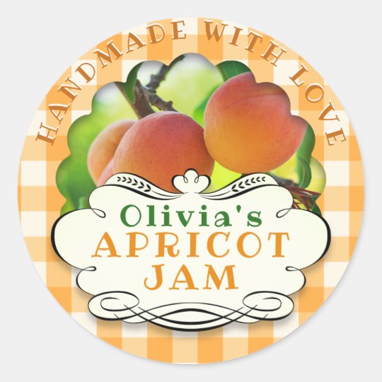 Handmade Apricot Jam Classic Round Sticker | Zazzle.com
