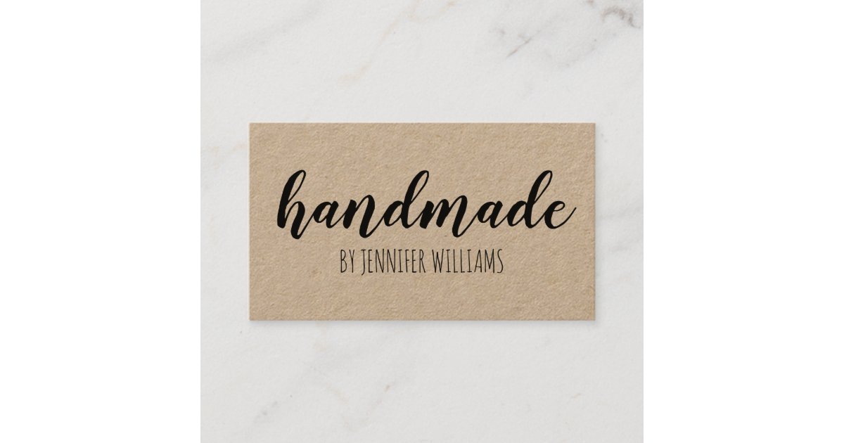 Handmade Artisan Craft Typography Business Card | Zazzle