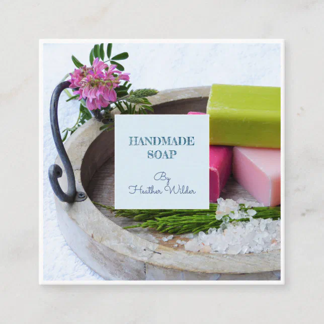 Handmade Artisan Soap Maker Products Square Business Card | Zazzle