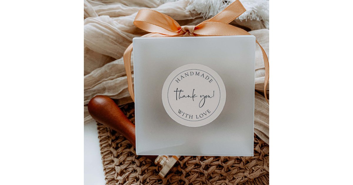 Handmade Business Thank You Packing Sticker Label | Zazzle