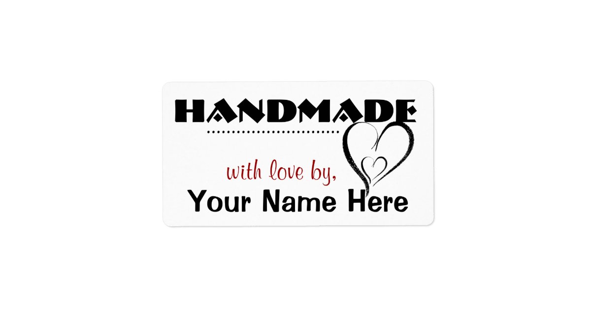 Handmade By You Custom Labels | Zazzle
