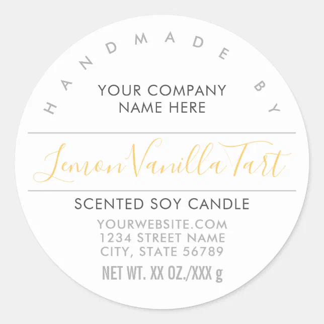 Handmade Candle or Soap Lemon Citrus Product Label | Zazzle