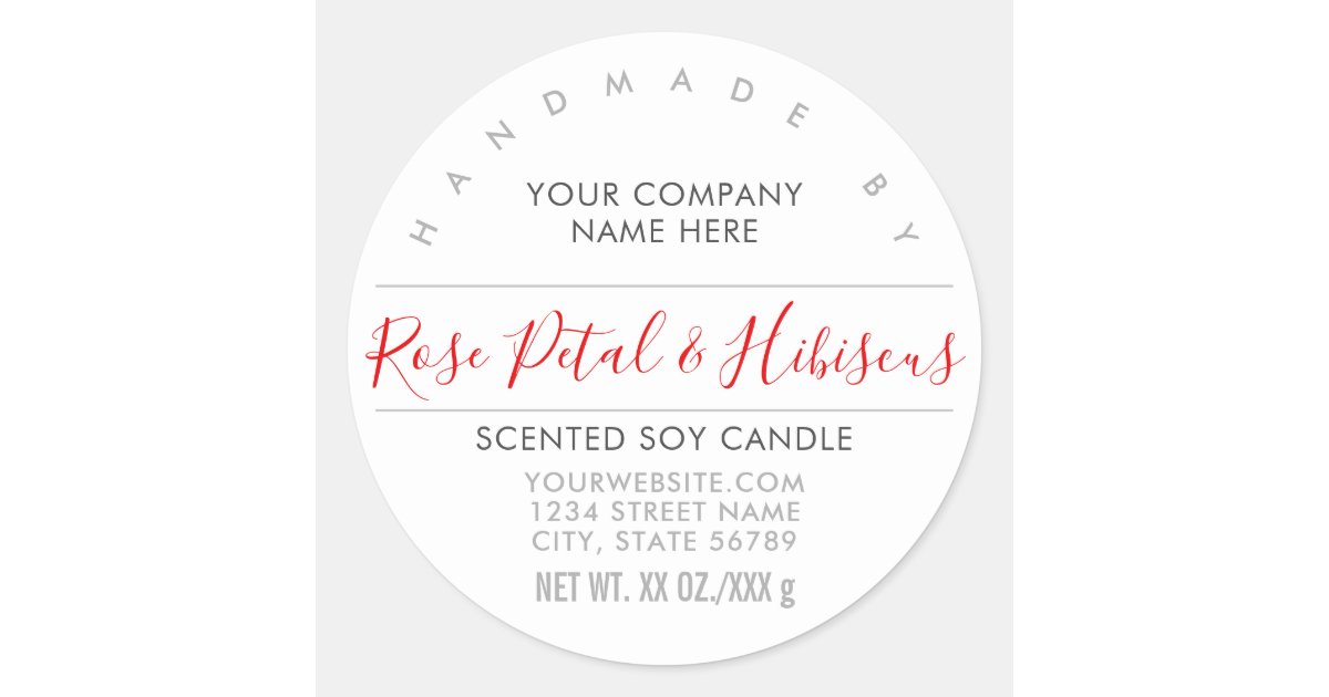 Handmade Candle or Soap Rose Red Product Label | Zazzle